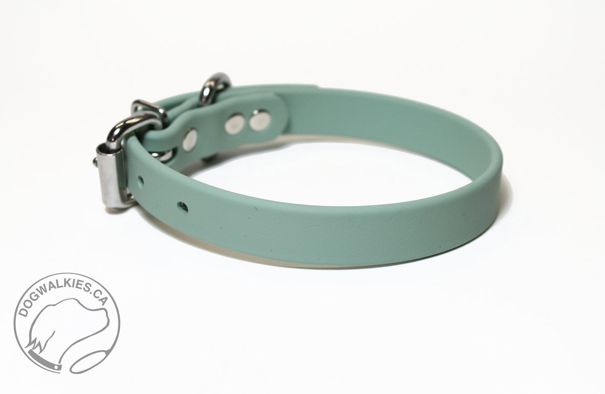 Sage Green Biothane Dog Collar - 3/4" (20mm) wide – Dog Walkies.ca