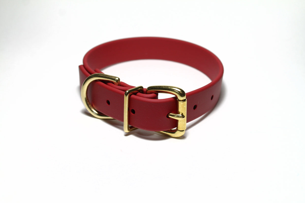 **NEW Chili Red Biothane Dog Collar - 1 inch (25mm) wide – Dog Walkies.ca