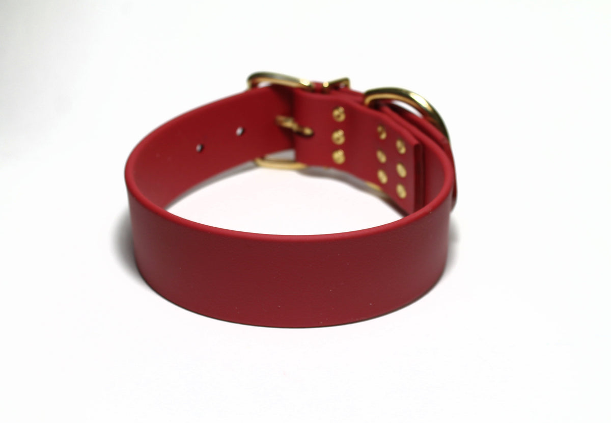 **NEW Chili Red Biothane Dog Collar - Extra Wide - 1.5 inch (38mm) wid ...